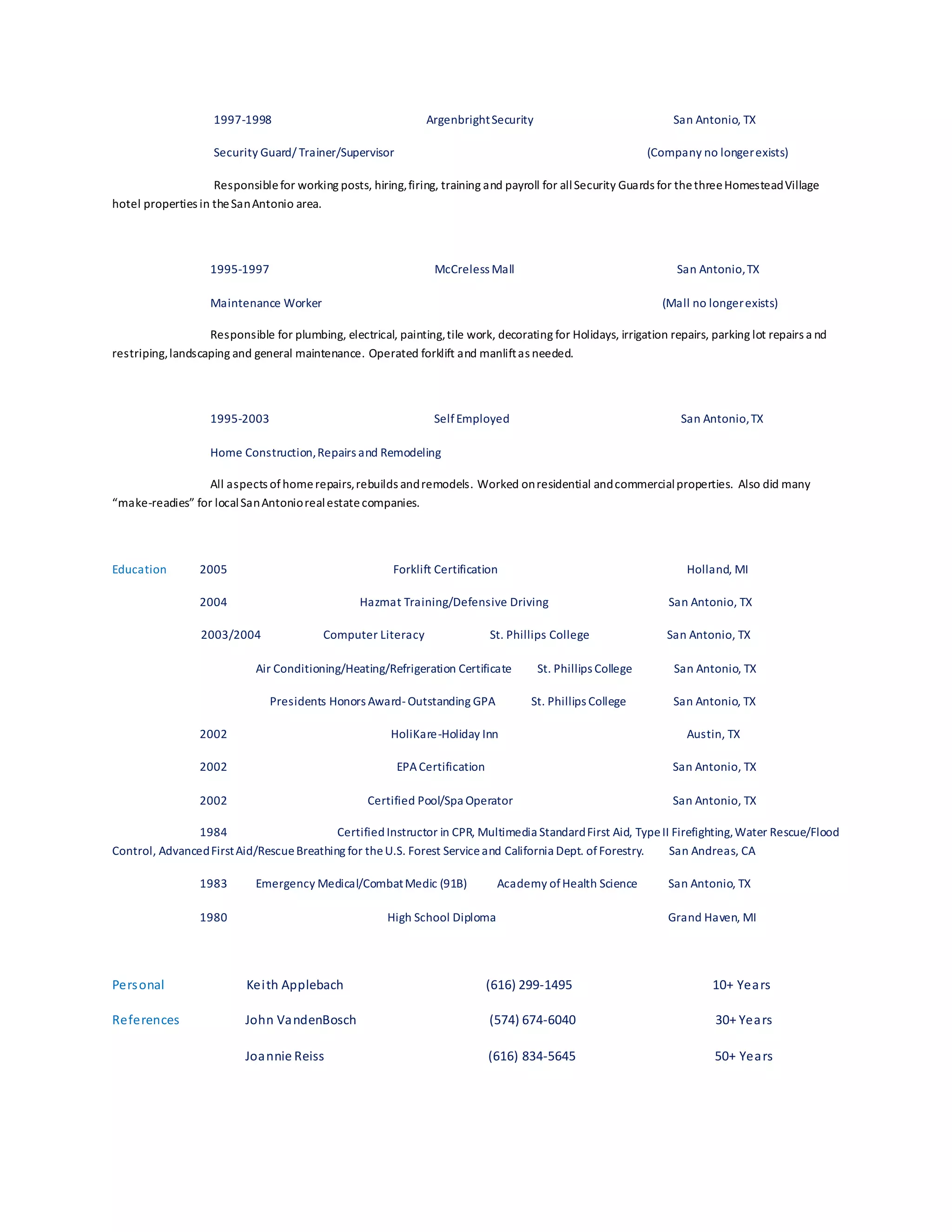 Brad's Resume2 | DOCX