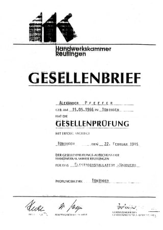01 HK RTL - Gesellenbrief dt | PDF
