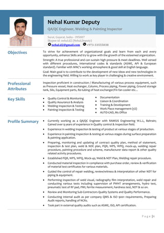 CV - Nehal Deputy - Nov2016 | PDF