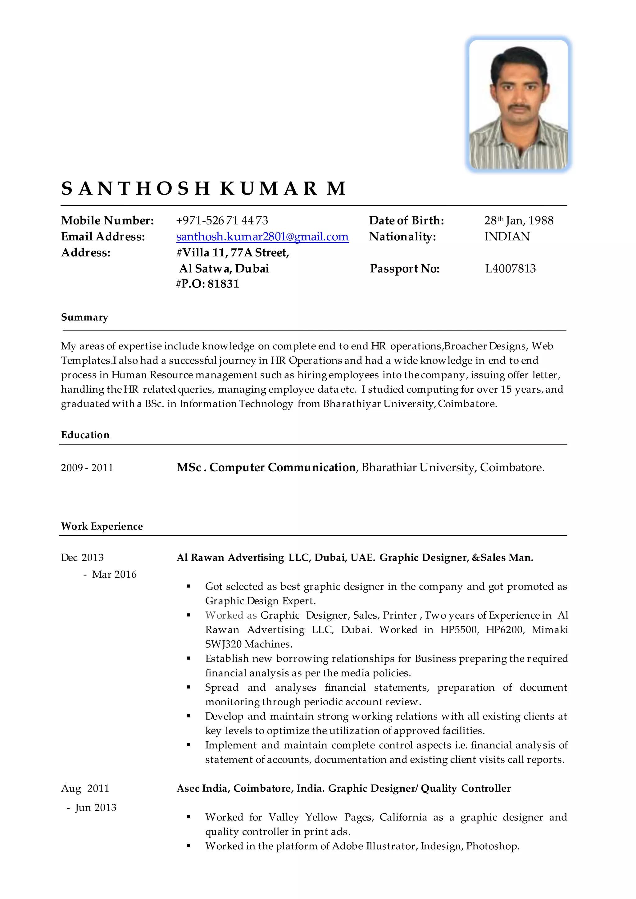 Santhosh Lic Resume | DOCX