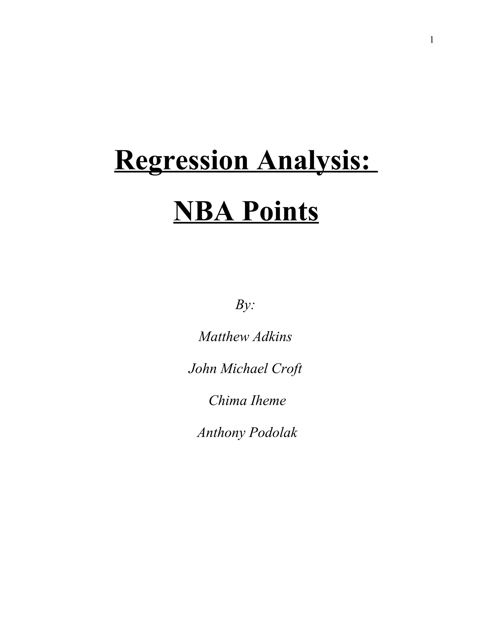 Regression Analysis of NBA Points Final | DOC