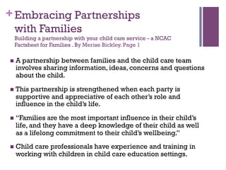 Partnerships with families | PDF