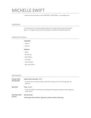 MichelleSwiftSchoolResume | DOCX