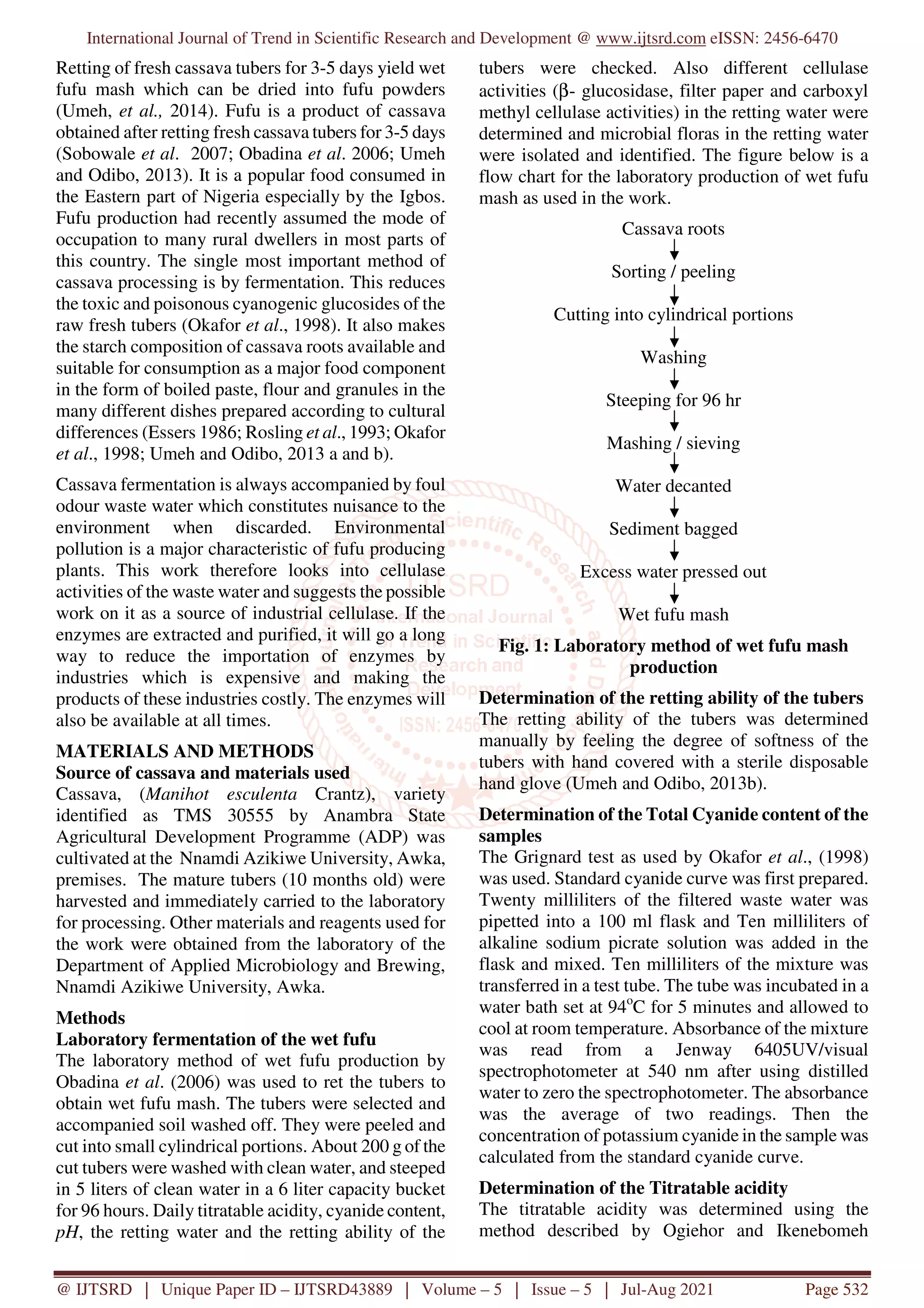 Cassava Retting Water An Alternative Source for Industrial Cellulase ...