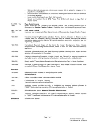 Resume_Sannikov Detailed | PDF