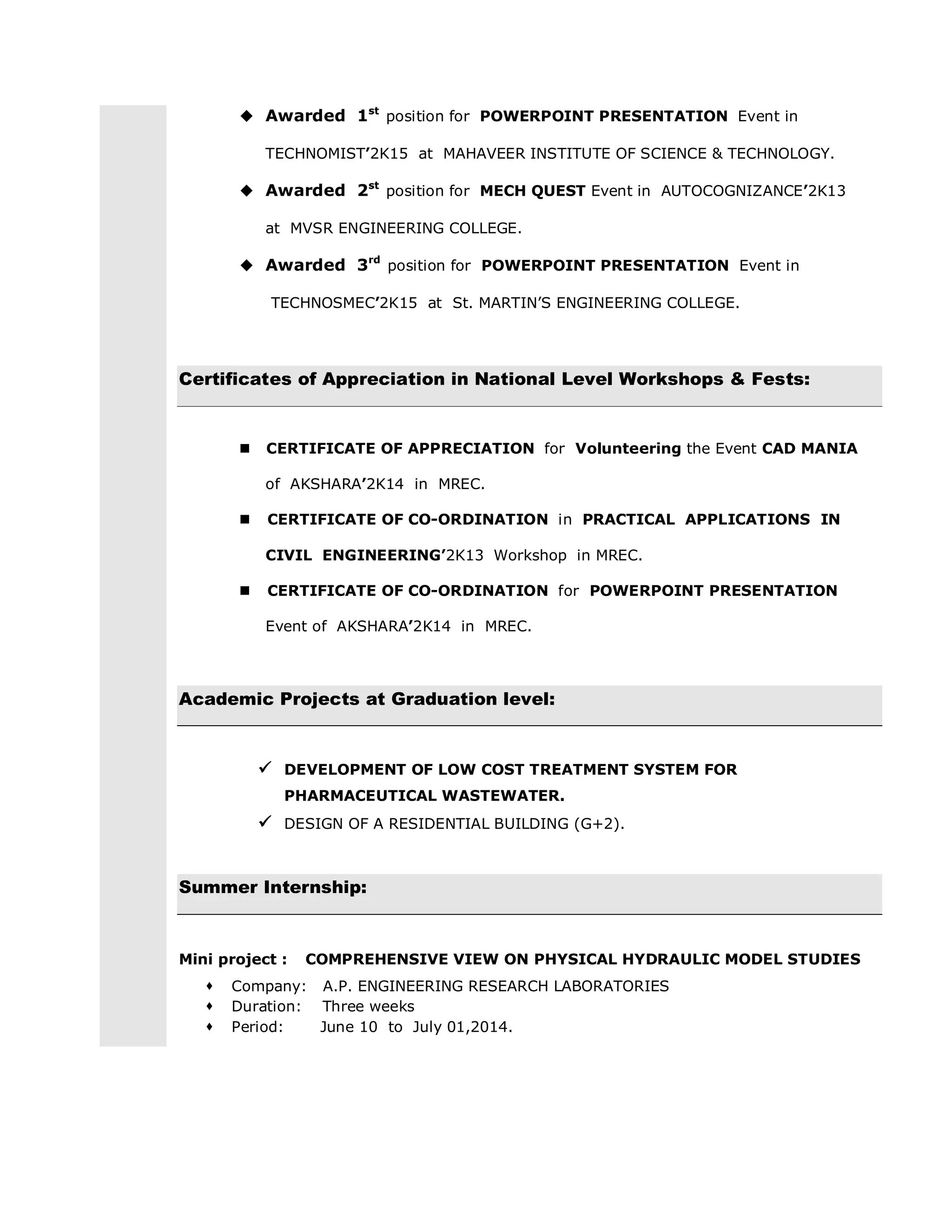 Sreekar B.tech Resume | PDF