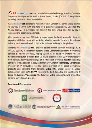AA TECHNOLOGY LTD. profile | PDF