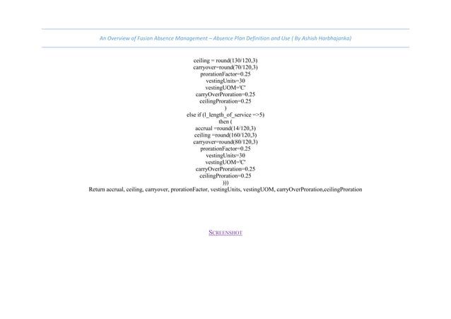 An Overview of Fusion Absence Management Absence Plan Definition and ...