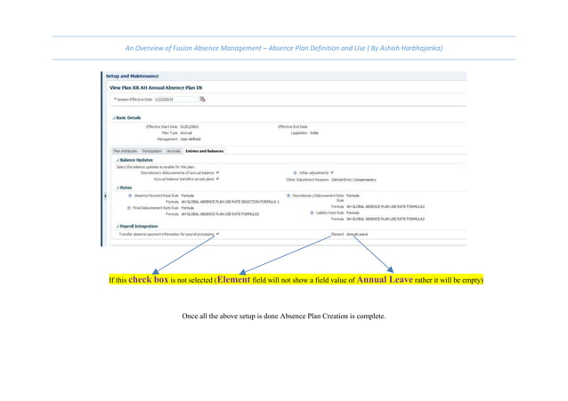An Overview of Fusion Absence Management Absence Plan Definition and ...