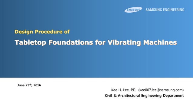 Design Procedure of Tabletop Foundations for Vibrating Machines | PDF