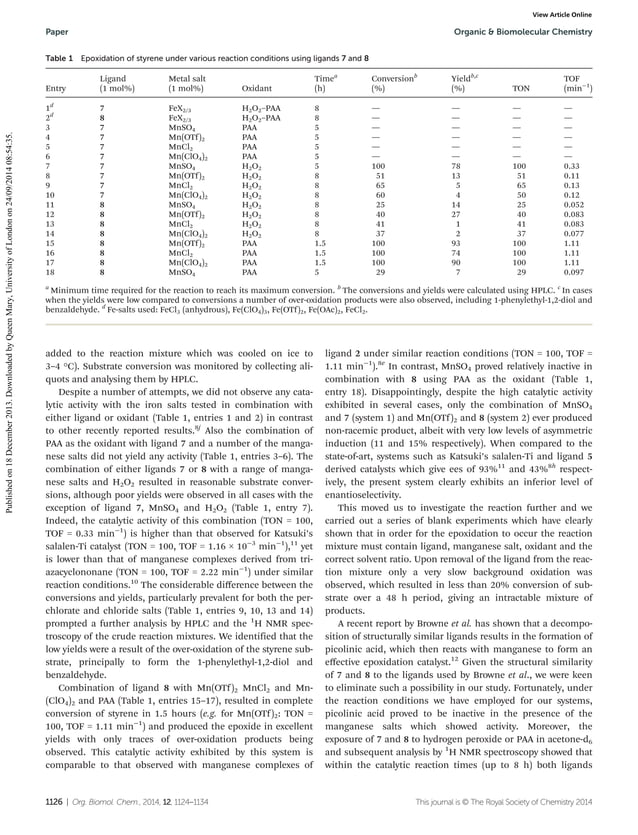OBC epoxidations paper - Queen Mary University LONDON UK - Thomas ...