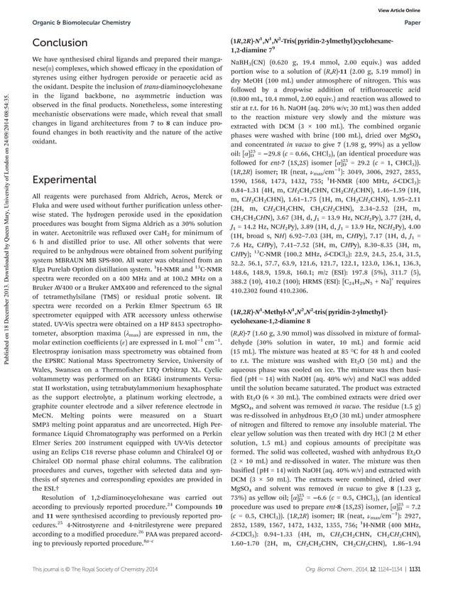OBC epoxidations paper - Queen Mary University LONDON UK - Thomas ...