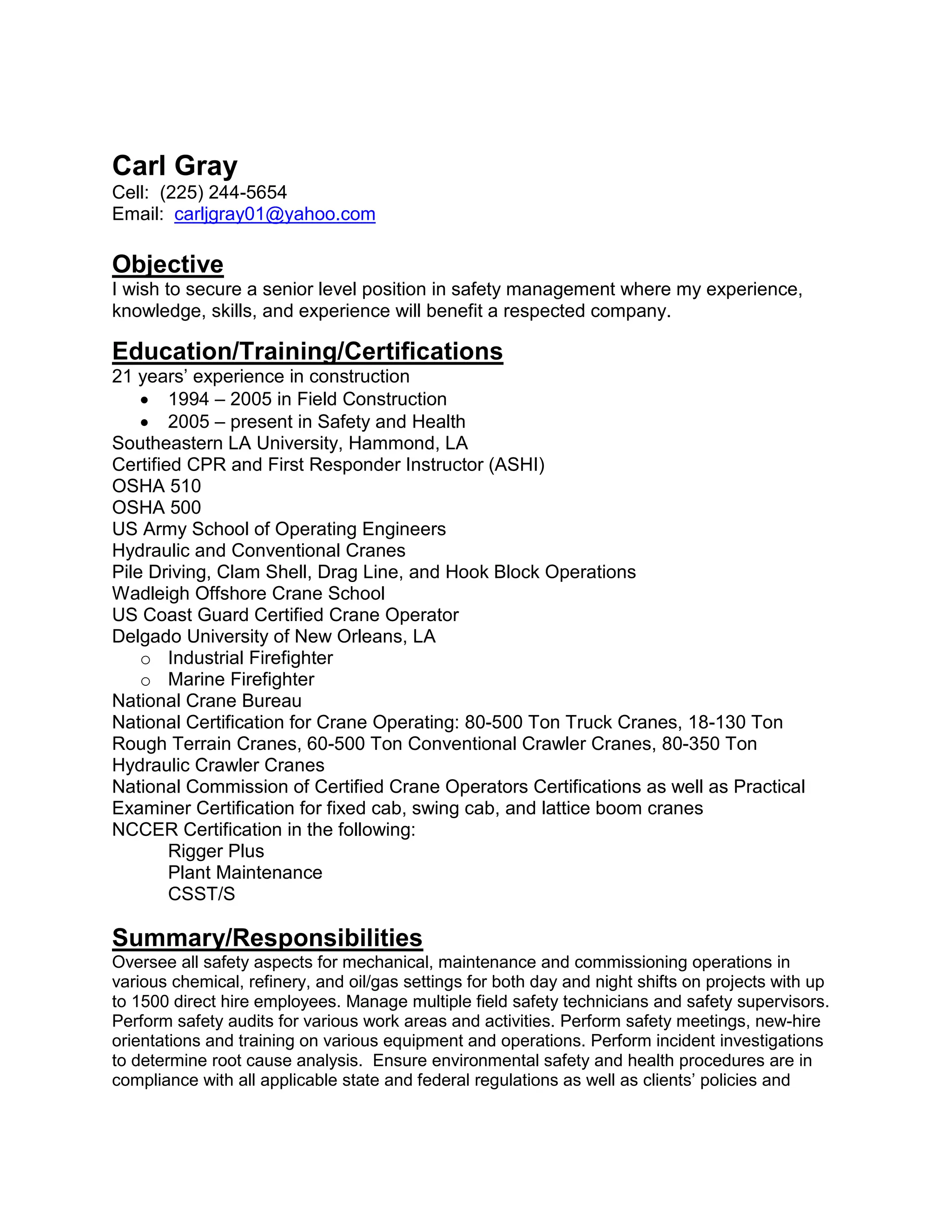Carl Gray Resume 2016 | PDF