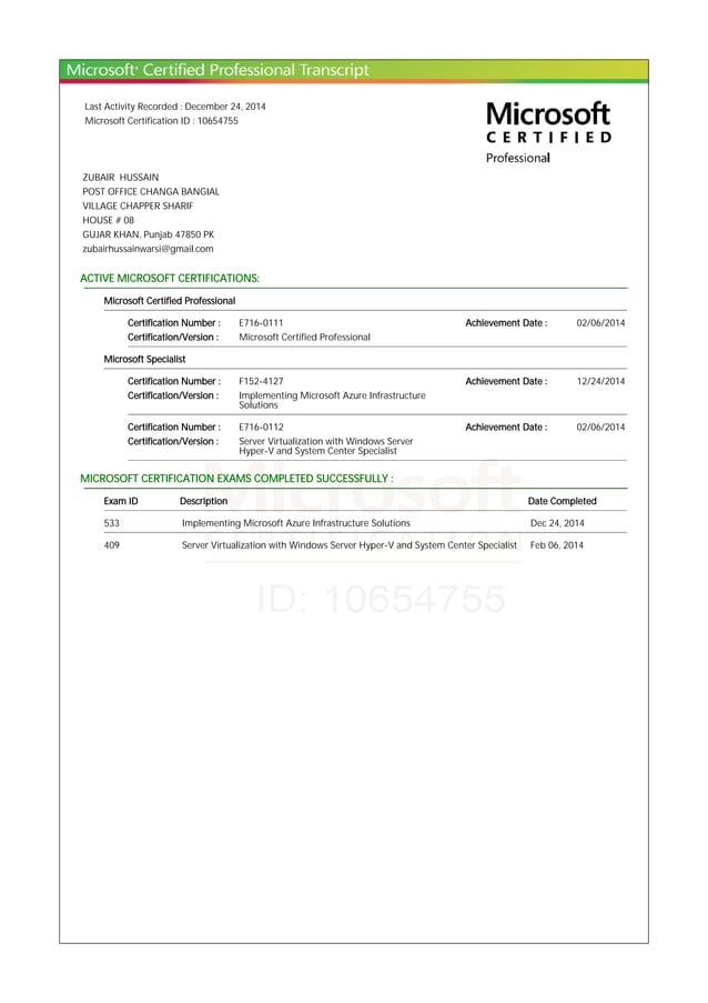 MS_Learning_Transcript | PDF | Computing | Technology & Computing