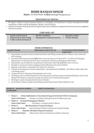 Rishi Singh-Resume (1) | DOCX | Skin Care | Beauty