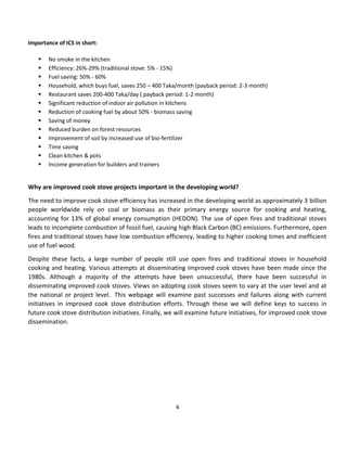 Report on Improved Cook Stove (ICS) | PDF