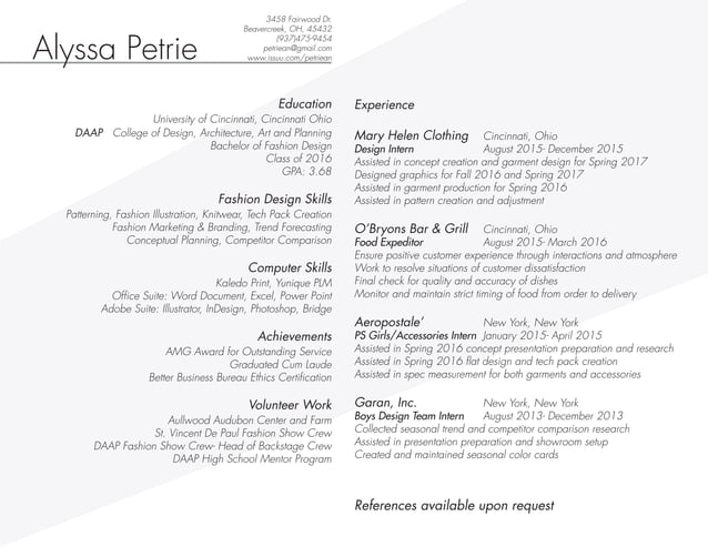Alyssa Petrie Resume | PPT