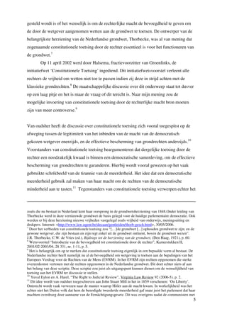 Scriptie Constitutionele Toetsing | PDF