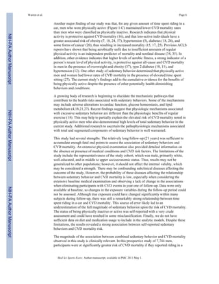 Sedentary Behaviors Increase Risk of Cardiovascular Disease Mortality In Men | PDF | Heart and ...