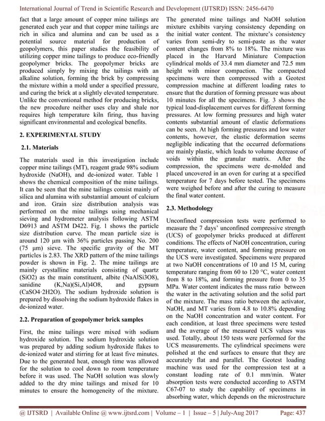 Production of Eco-Friendly Bricks from Copper Mine Tailings through ...