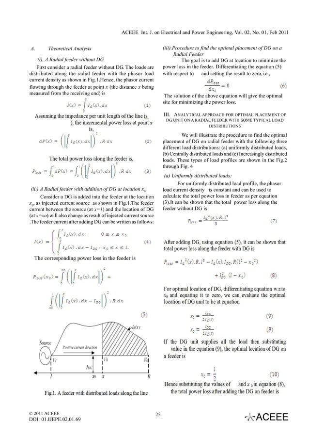 Loss Reduction by Optimal Placement of Distributed Generation on a Radial feeder | PDF