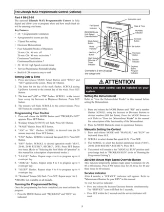 LifeBreath Operation & Installation Manual max series 150 - 200 erv | PDF