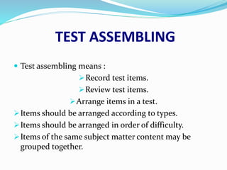 Assembling The Test | PPTX