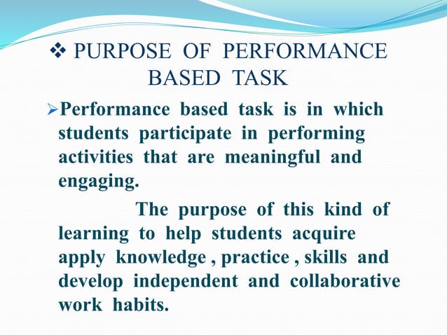Performanced Based Task | PPT