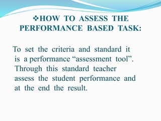 Performanced Based Task | PPT