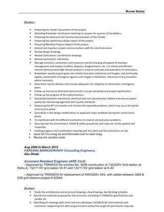 Muneer CV 2016 | PDF | Civil Engineering Industry | Industries