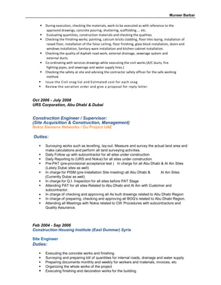 Muneer CV 2016 | PDF | Civil Engineering Industry | Industries