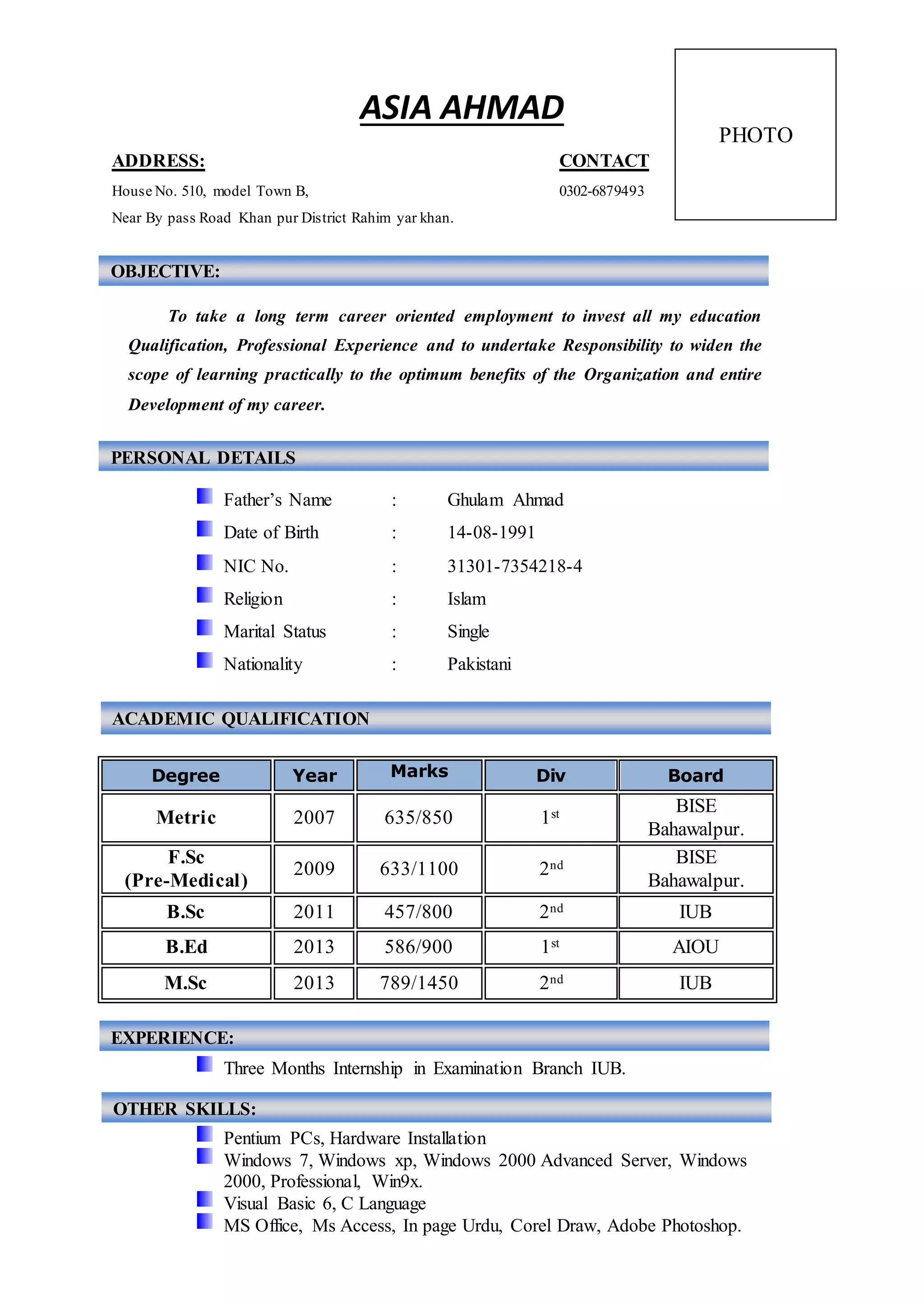 ASIA AHMAD | DOCX | Computing | Technology & Computing