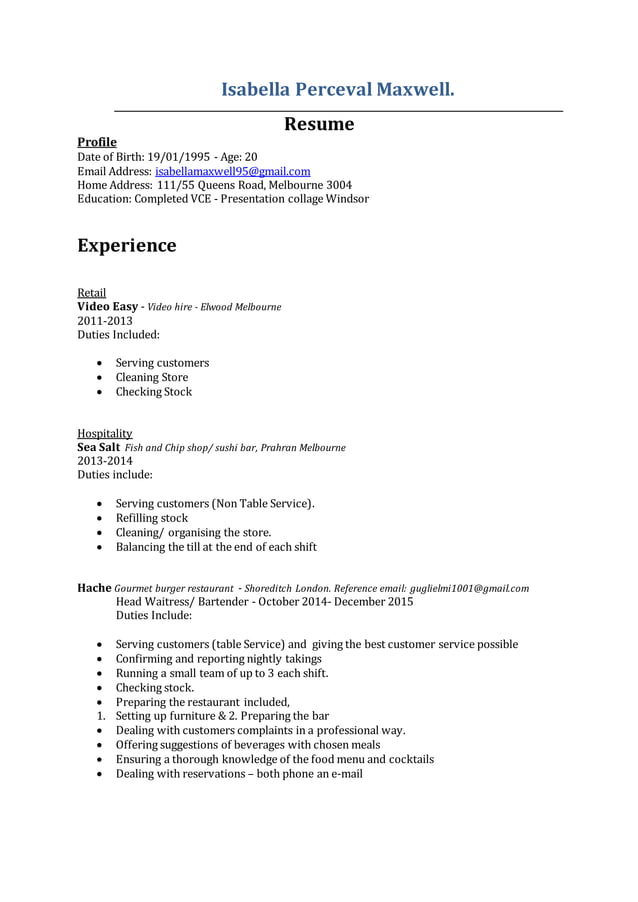 Isabella Perceval Maxwell Resume (3) | PDF
