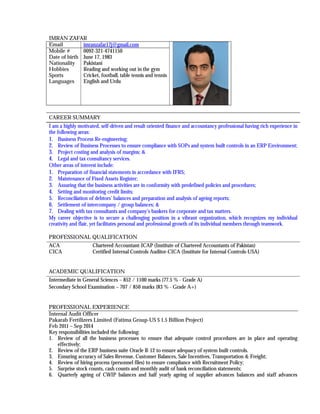 Imran Zafar Resume | PDF
