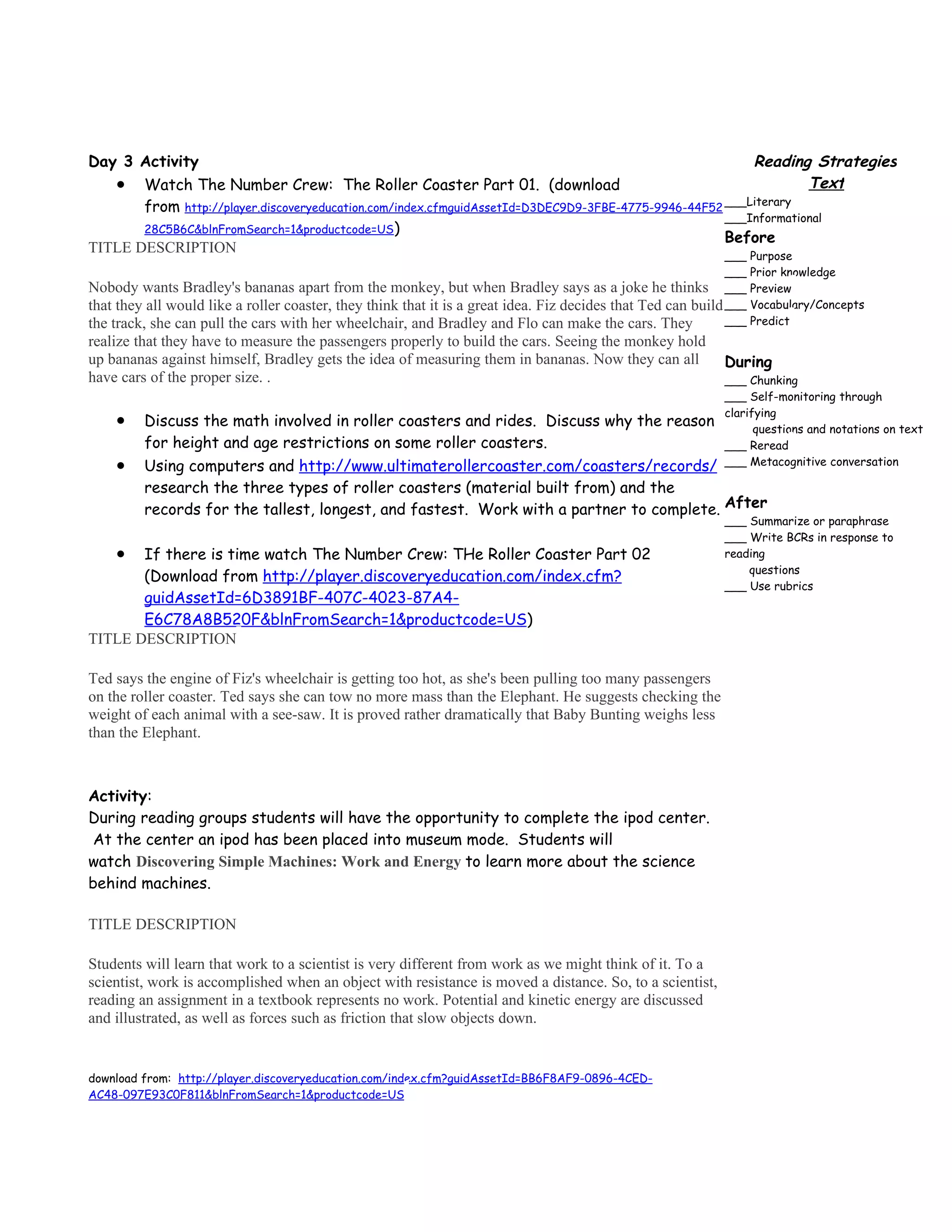 Roller Coasters | PDF