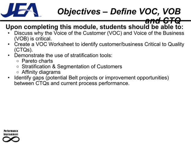 D05 Define VOC, VOB and CTQ | PPT