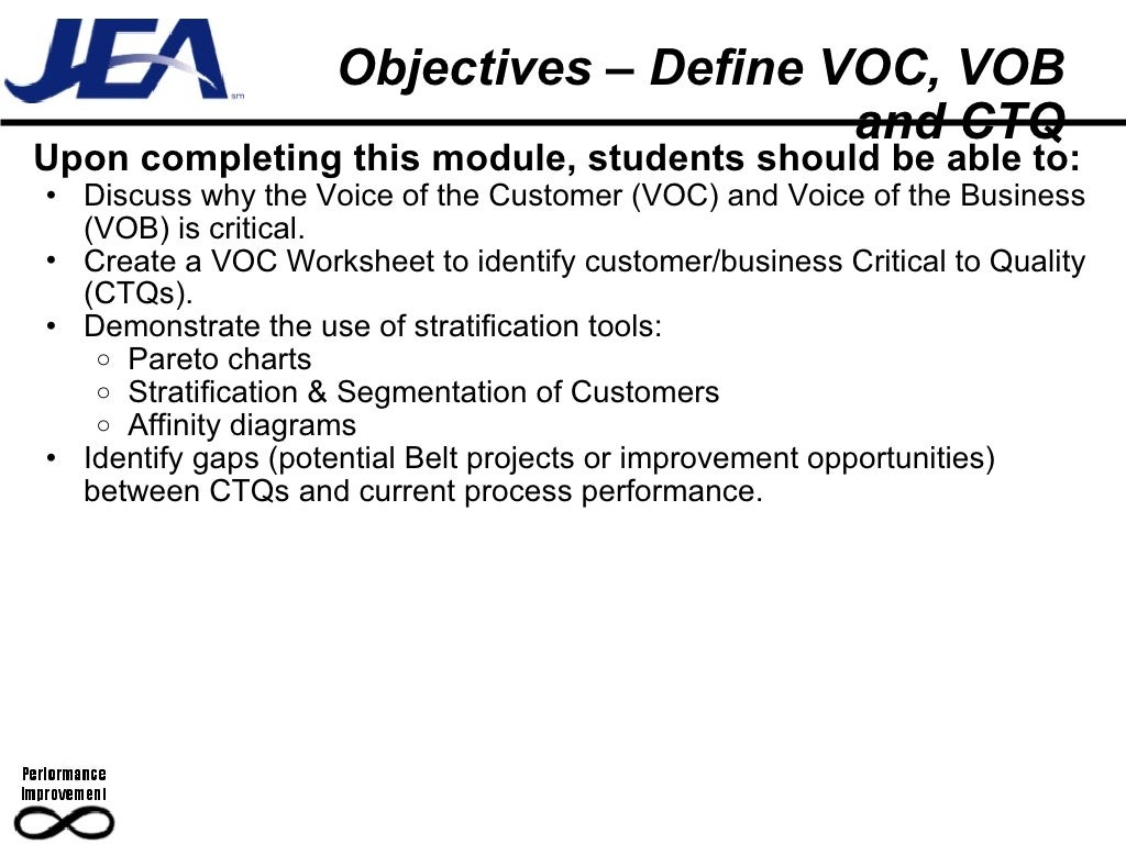 D05 Define VOC, VOB and CTQ