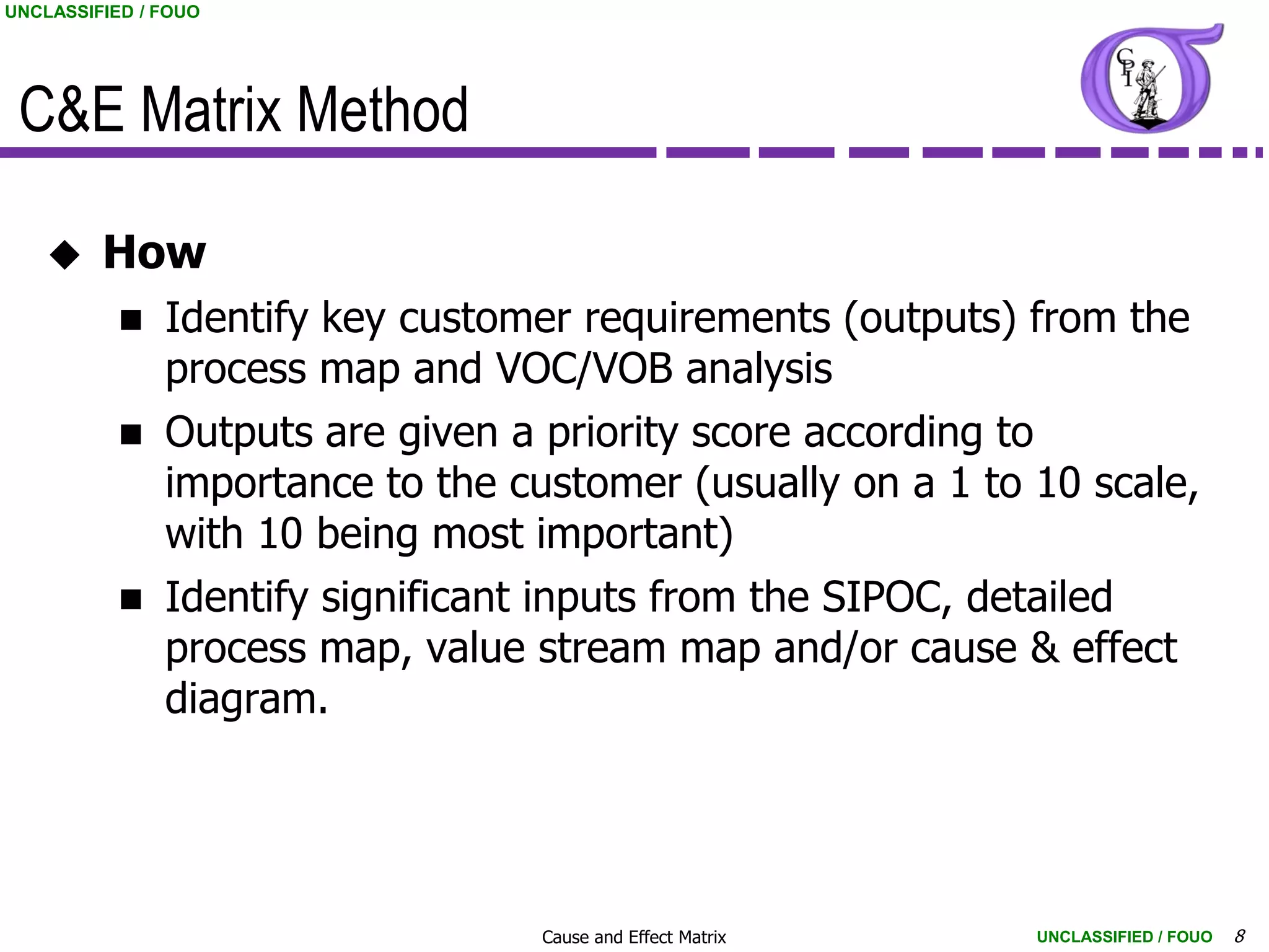NG BB 31 Cause and Effect (XY) Matrix | PDF