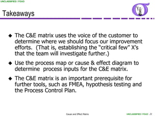 NG BB 31 Cause and Effect (XY) Matrix | PPT