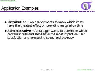 NG BB 31 Cause and Effect (XY) Matrix | PPT