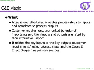 NG BB 31 Cause and Effect (XY) Matrix | PPT
