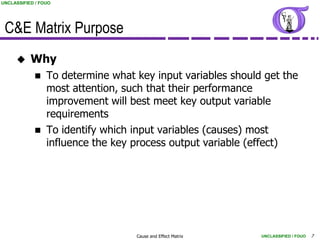 NG BB 31 Cause and Effect (XY) Matrix | PPT