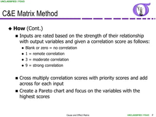 NG BB 31 Cause and Effect (XY) Matrix | PPT