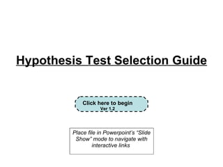 Hypothesis Test Selection Guide | PPT