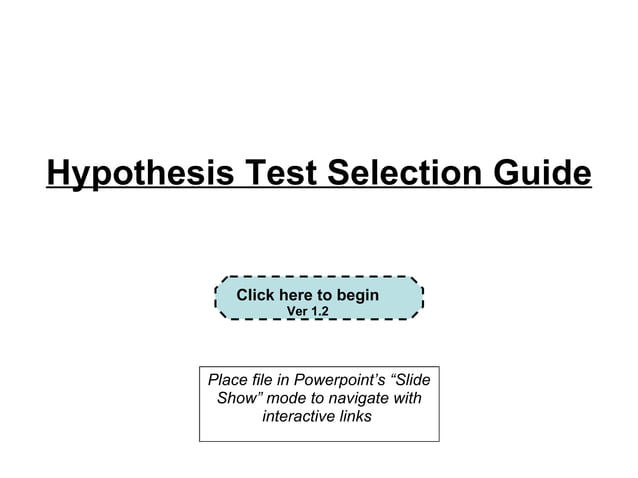 Hypothesis Test Selection Guide | PPT