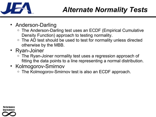 A05 Continuous One Variable Stat Tests | PPT