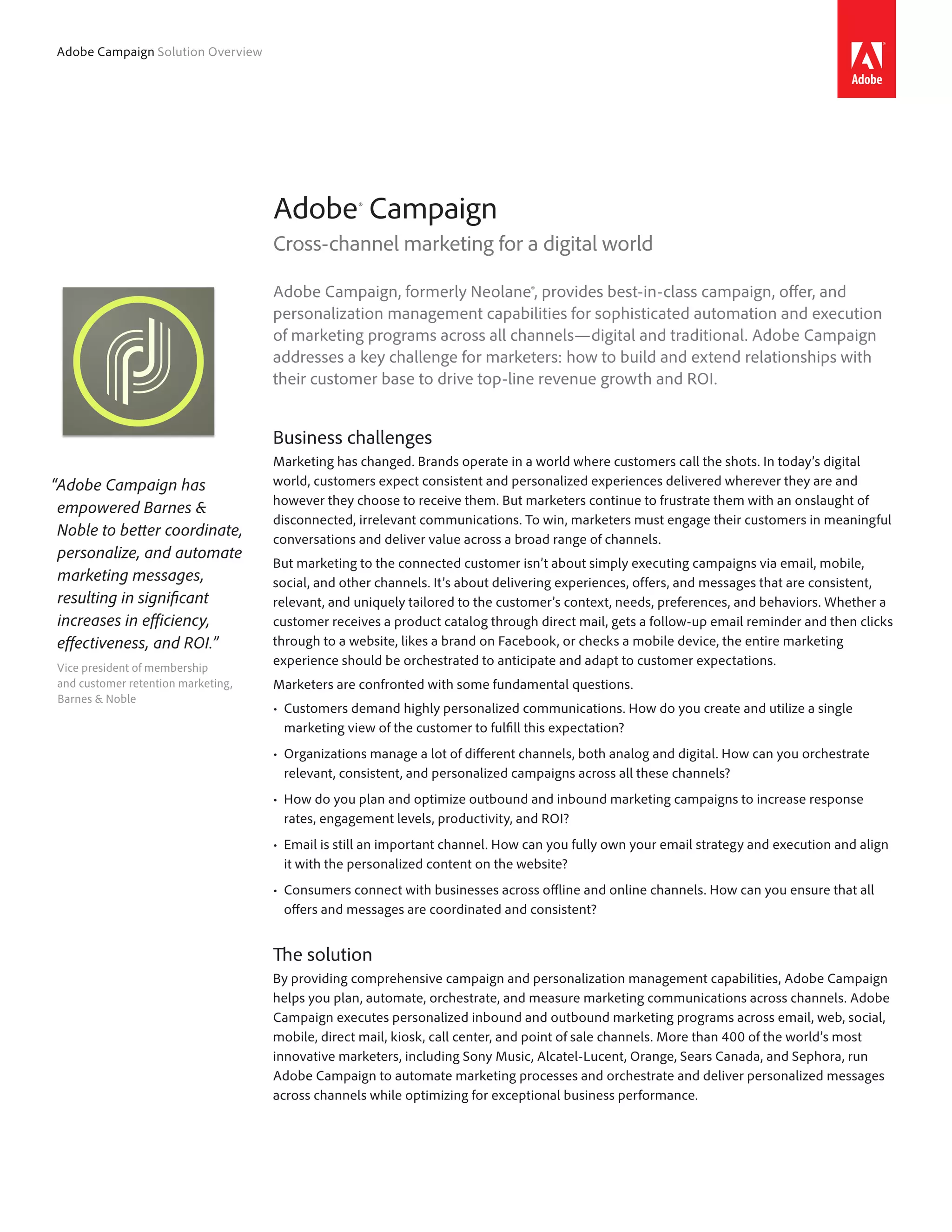 Adobe_Campaign_Overview | PDF
