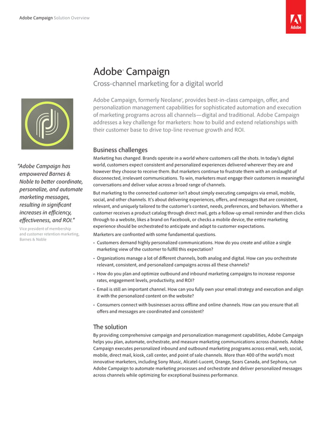 Adobe_Campaign_Overview | PDF | Email | Internet