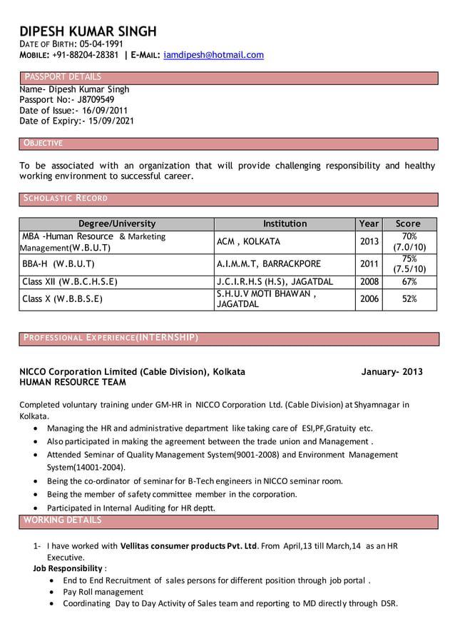 Dipesh Singh MBA | DOC | Human Resources | Business