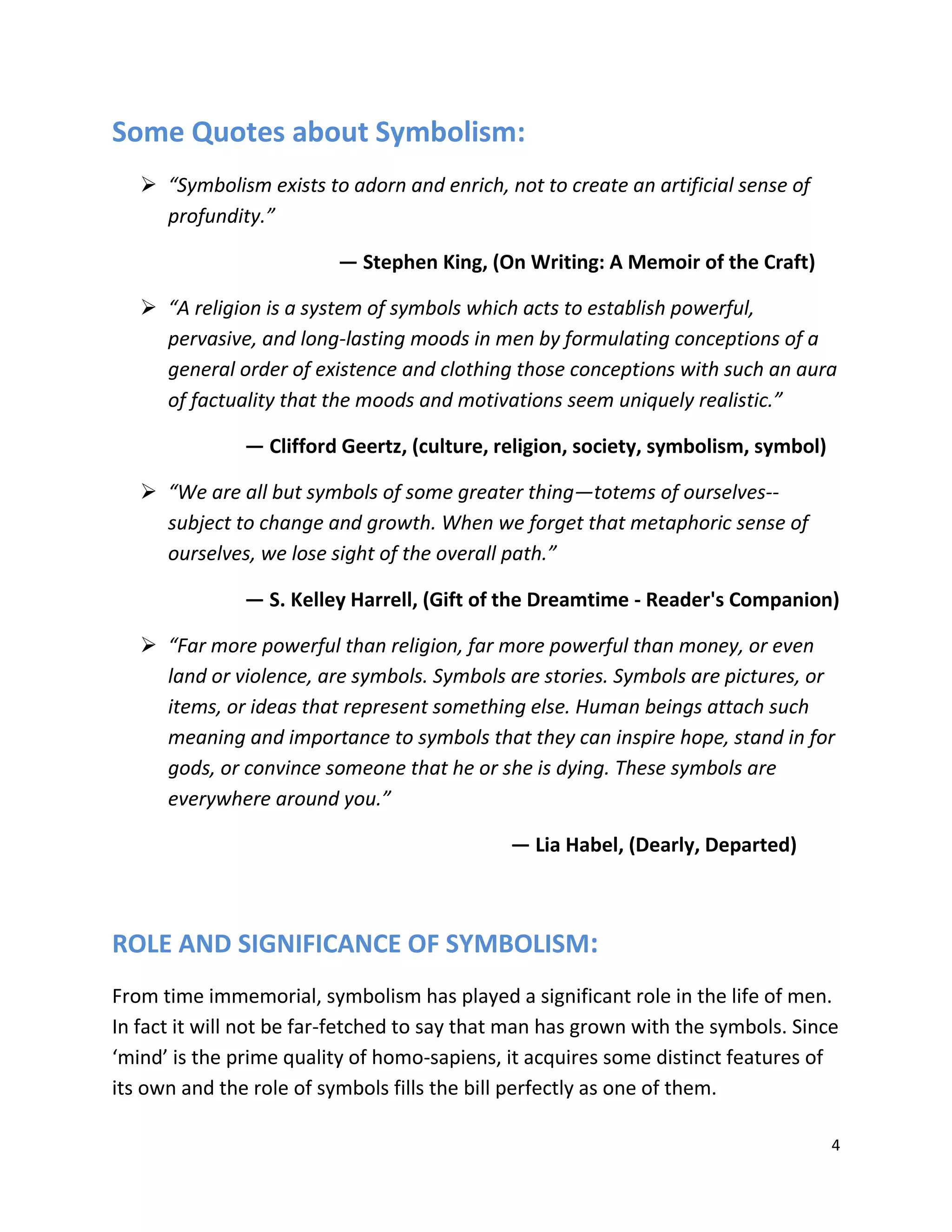 ROLE AND SIGNIFICANCE OF SYMBOLS | DOCX